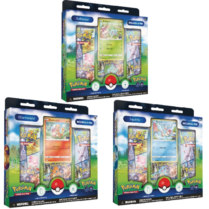 Pokemon TCG - GO Pin Box - Bulbasaur, Charmander or Squirtle