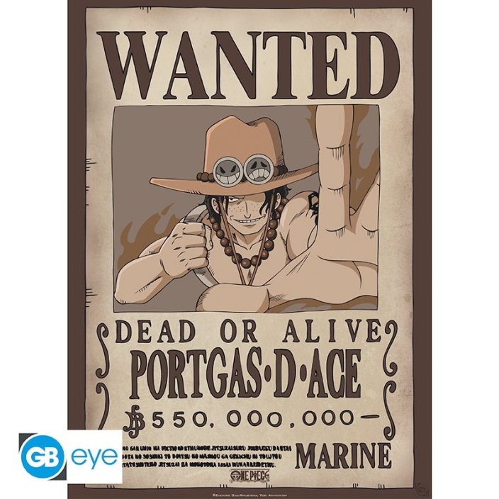 One Piece: Плакат - Wanted Ace - Damaged